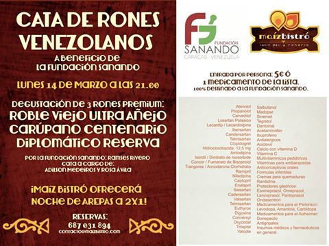 Cata de Rones Premium Venezolanos a beneficio de la Fundación Sanando ...